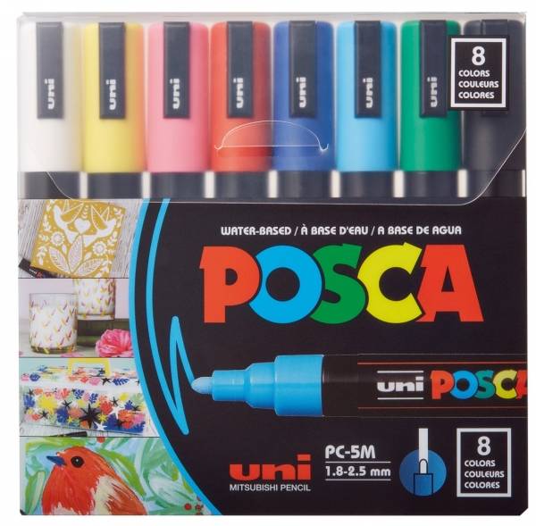 Fixy Posca PC-5M - sada 8ks | Papirnictvismichov.cz